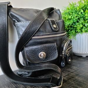 Roots | Bags | Roots Large Black Leather Venetian Tribe Villager Bag ...